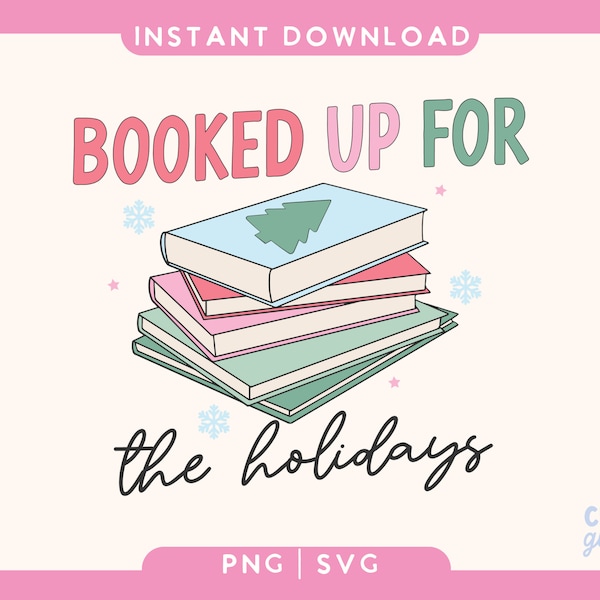 Bookish Christmas Svg - Etsy