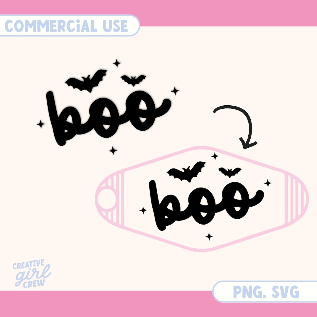 Spooky Boo SVG & PNG File | Ghost Halloween Design for Motel Keychain ...
