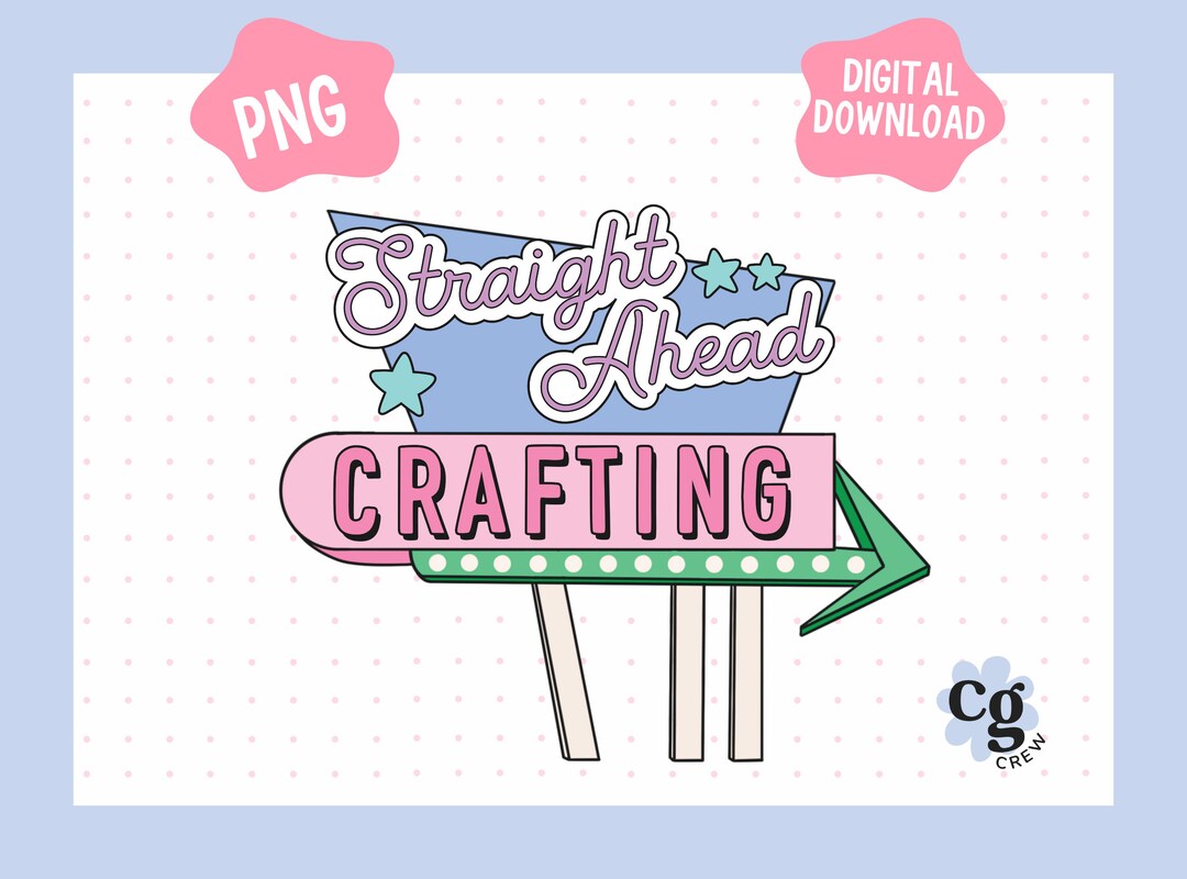 Retro Crafting Motel Sign PNG File | Trendy Crafting Sublimation Design ...