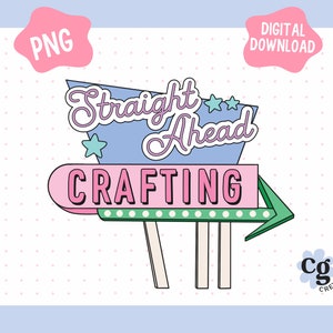 Retro Crafting Motel Sign PNG File | Trendy Crafting Sublimation Design ...