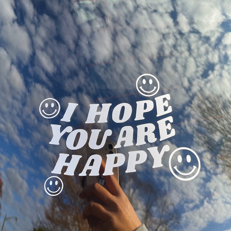 Smiley Face Car Decal Customizable Car Decal I Hope | Etsy