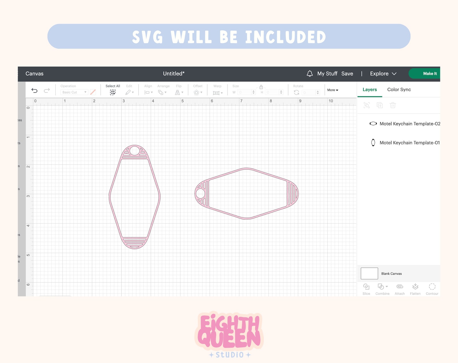 Motel Keychain Template Presized | SVG Files for Cricut | Hotel ...