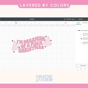 Dreaming of a Pink Christmas PNG & SVG Pink Christmas Tree Digital ...