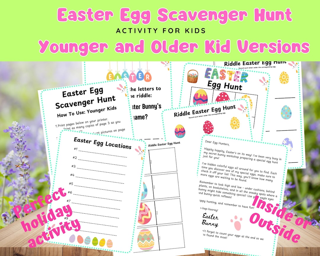Easter Egg Scavenger Hunt, Scavenger Hunt for Kids, Treasure Hunt ...