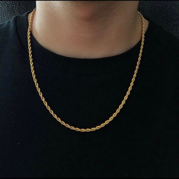Gold Rope Chain 3mm 22 18kt Plated Craftd Style - Etsy