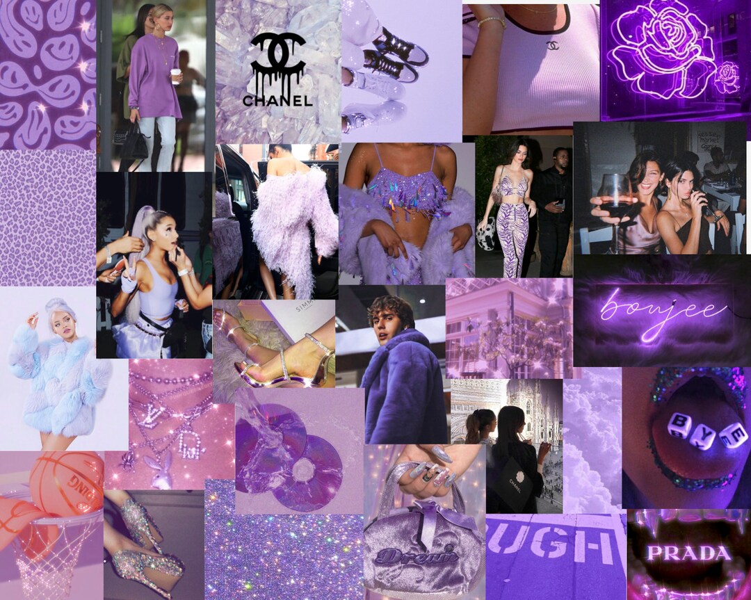 Purple Boujee Aesthetic Wall Collage Kit. 100 Photos - Etsy