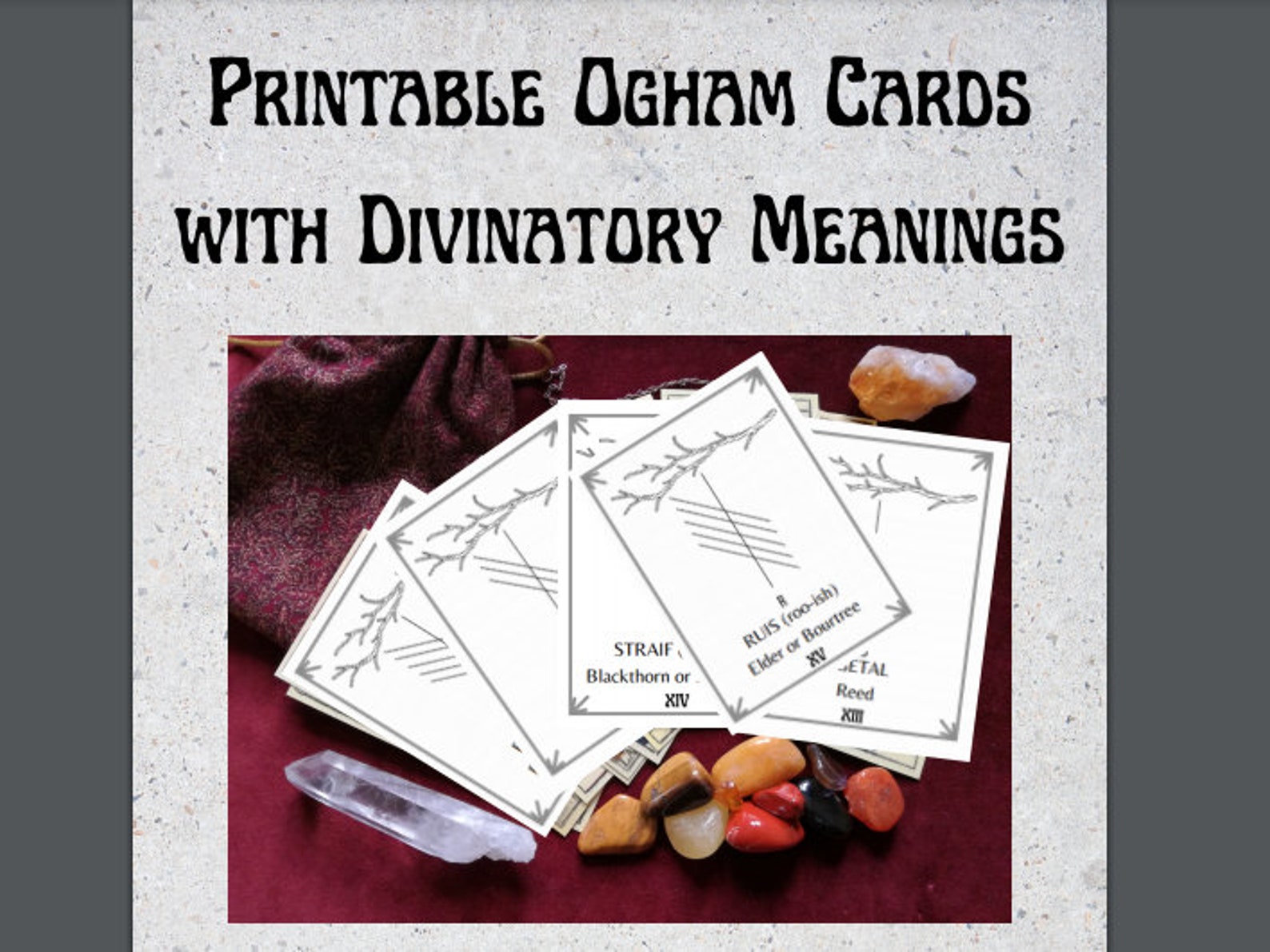 25 Printable Ogham Cards With Meanings and Bonus Witchy Tips! - Etsy Canada