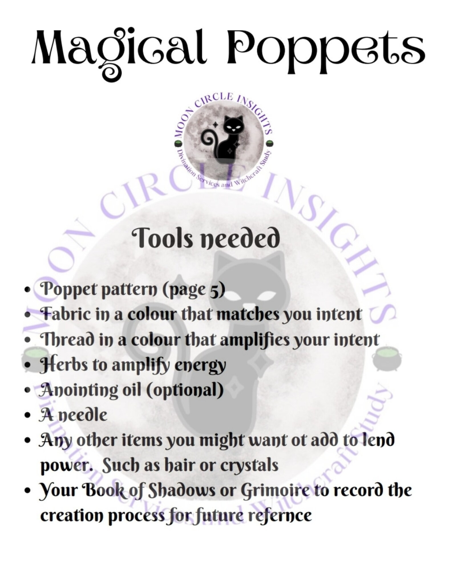 Magical Poppets- Instructions and Pattern PDF - Etsy