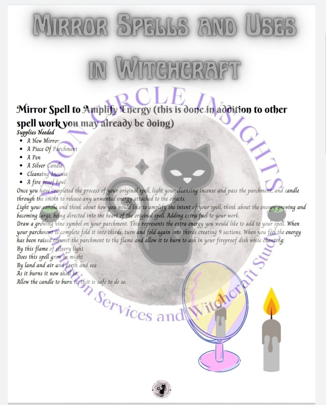 Collection of Different Mirror Spells and Uses in Witchcraft 5 Pages ...