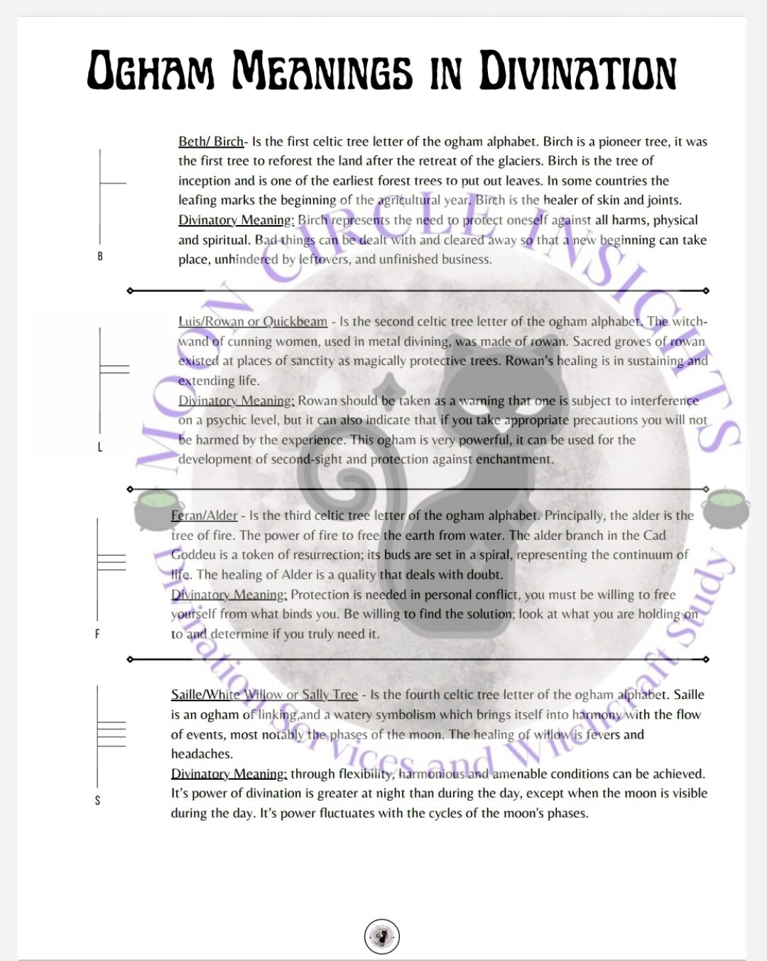 25 Printable Ogham Cards With Meanings and Bonus Witchy Tips! - Etsy Canada
