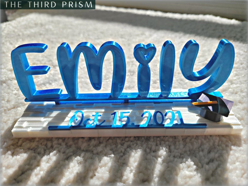 Graduation Name Plate With Graduation Date and Hat - Etsy