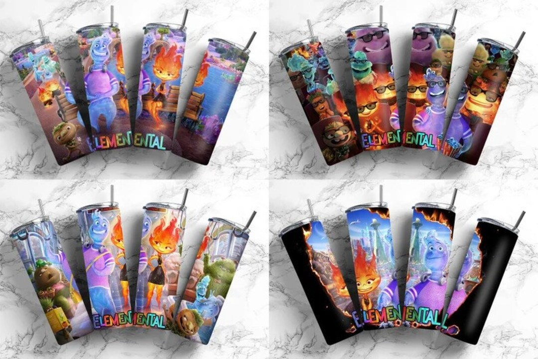 Bundle Elemental Tumbler Wrap, Elemental Movie Tumbler Png, Fireboy ...