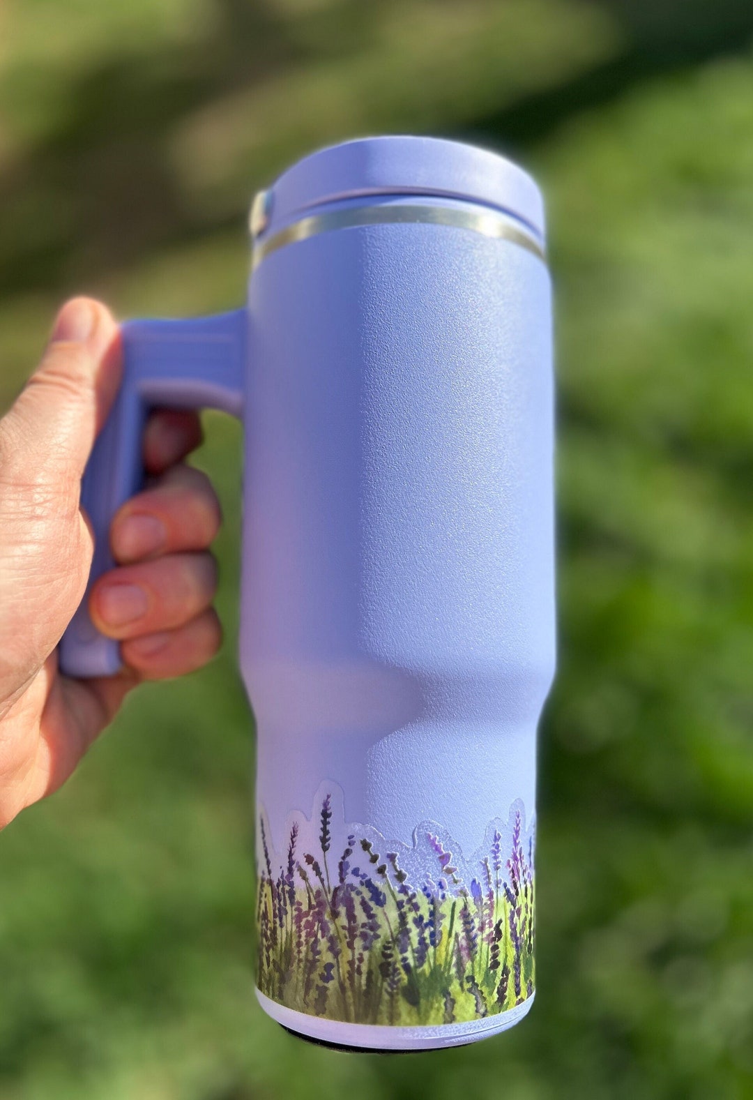 Lavender Wrap-around Clear Vinyl Sticker | Water Bottle Sticker | Vinyl ...