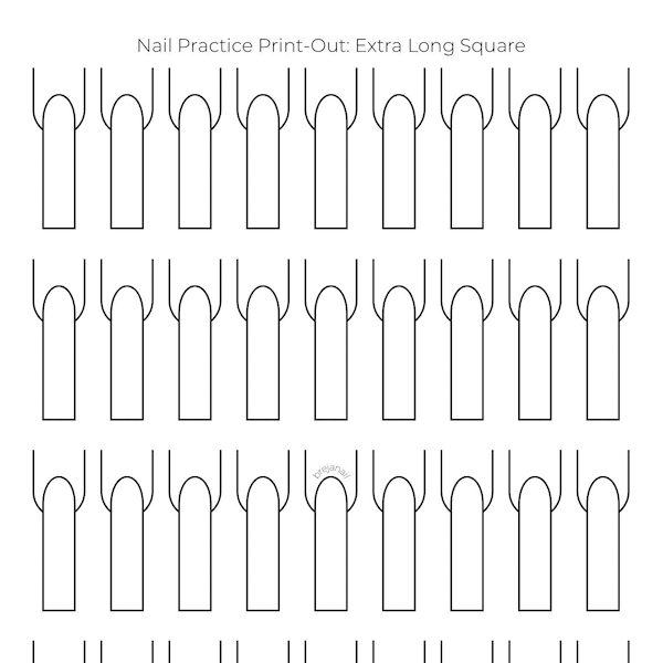 Nail Practice Sheet - Etsy
