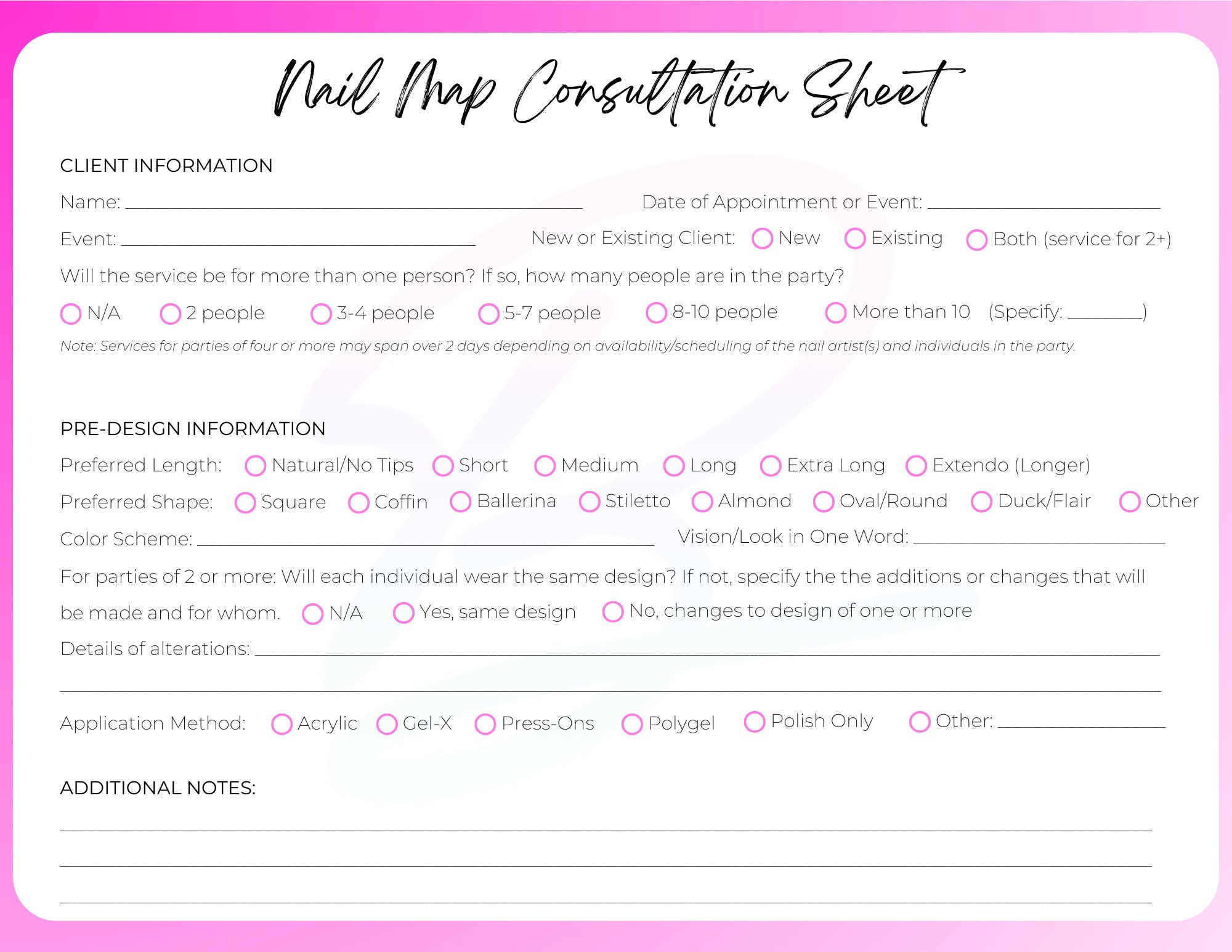 Nailing Life Nail Maps (PINK EDITION) + Print-outs! - Etsy