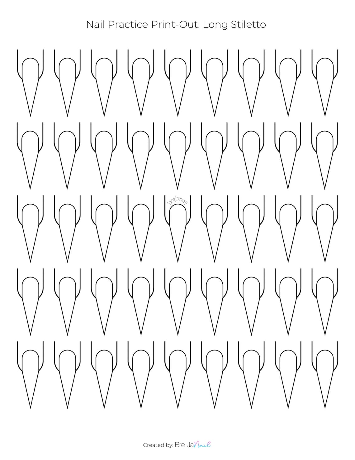 Nail Practice Print-outs (over 10 Lengths and Shapes!) - Etsy