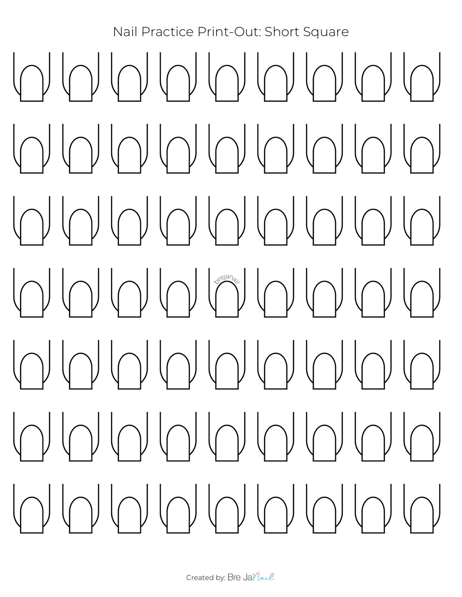 Nail Practice Sheets: Lengths and Shapes (print-outs) - Etsy