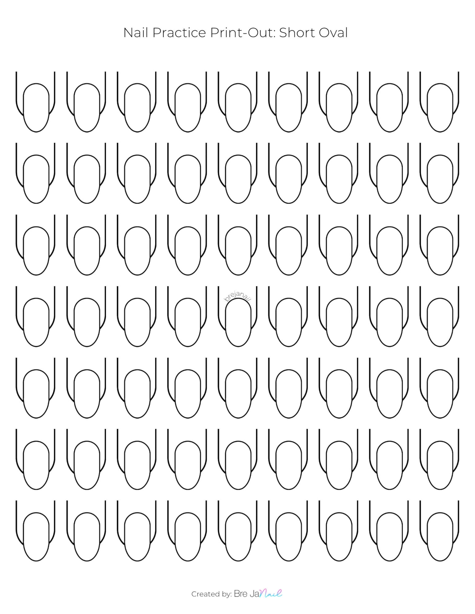 Nail Practice Print-outs (over 10 Lengths and Shapes!) - Etsy