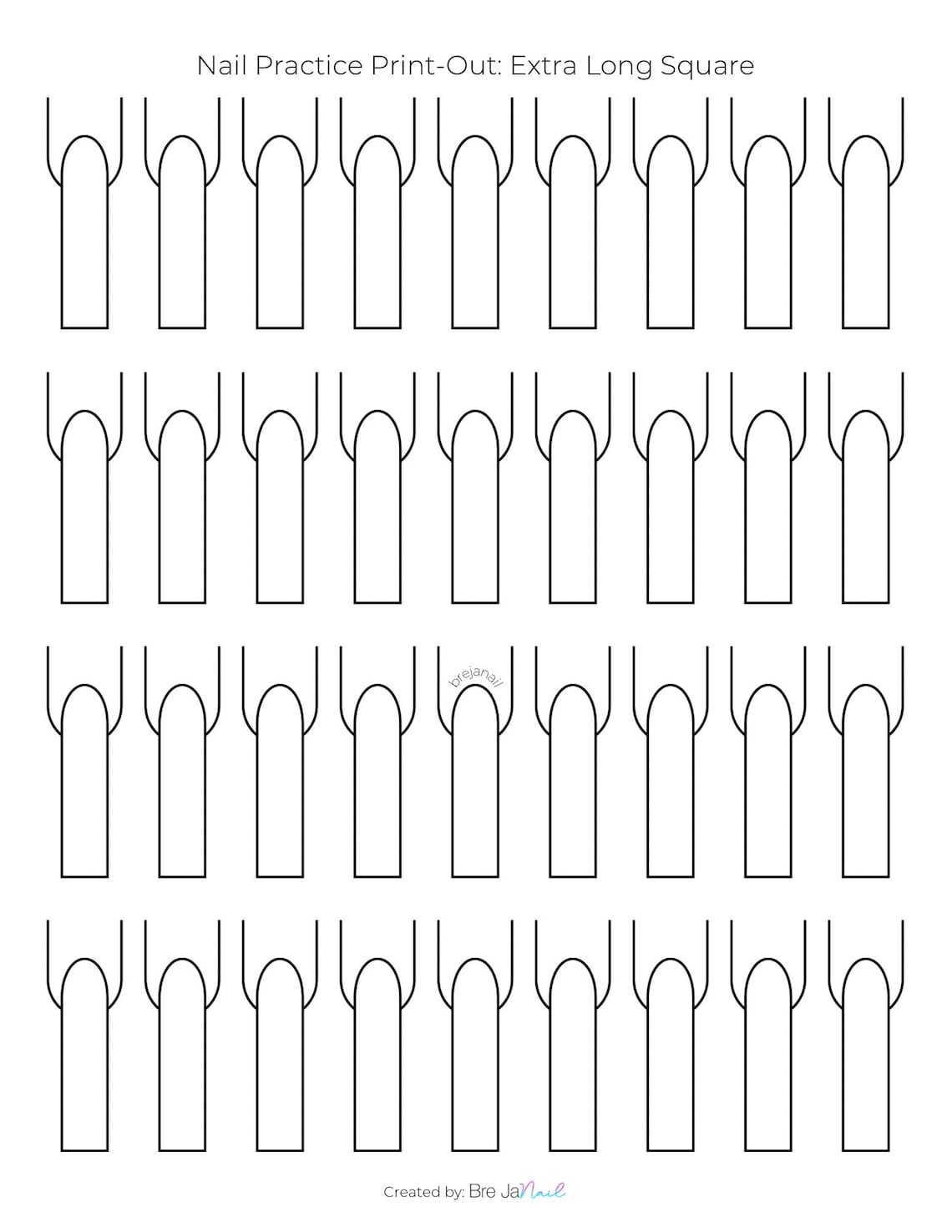 Nail Practice Print-outs (over 10 Lengths and Shapes!) - Etsy