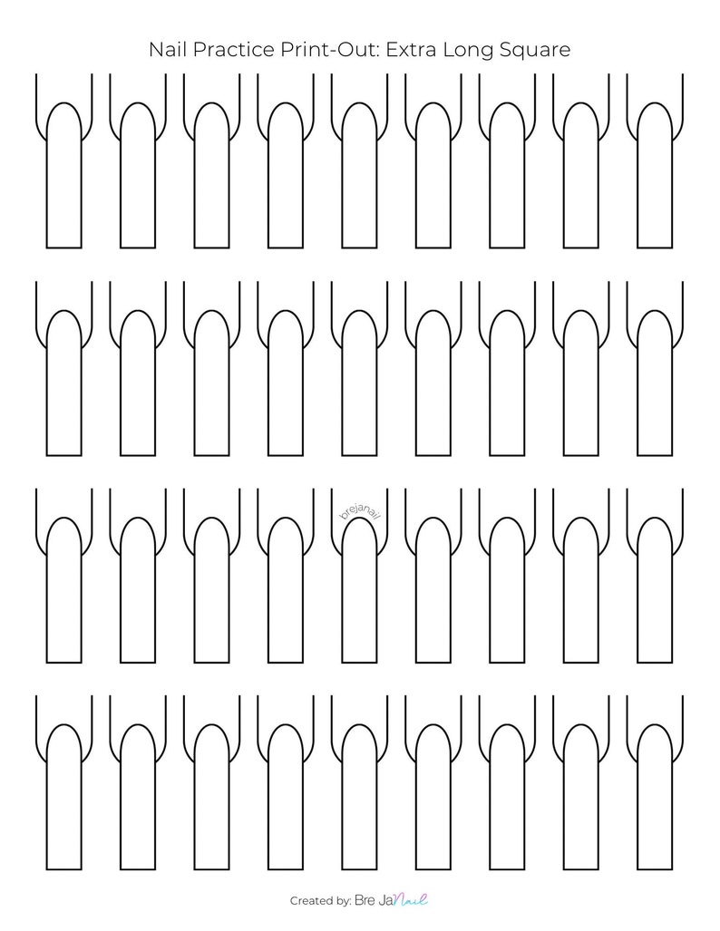 Nail Practice Print-outs (over 10 Lengths and Shapes!) - Etsy