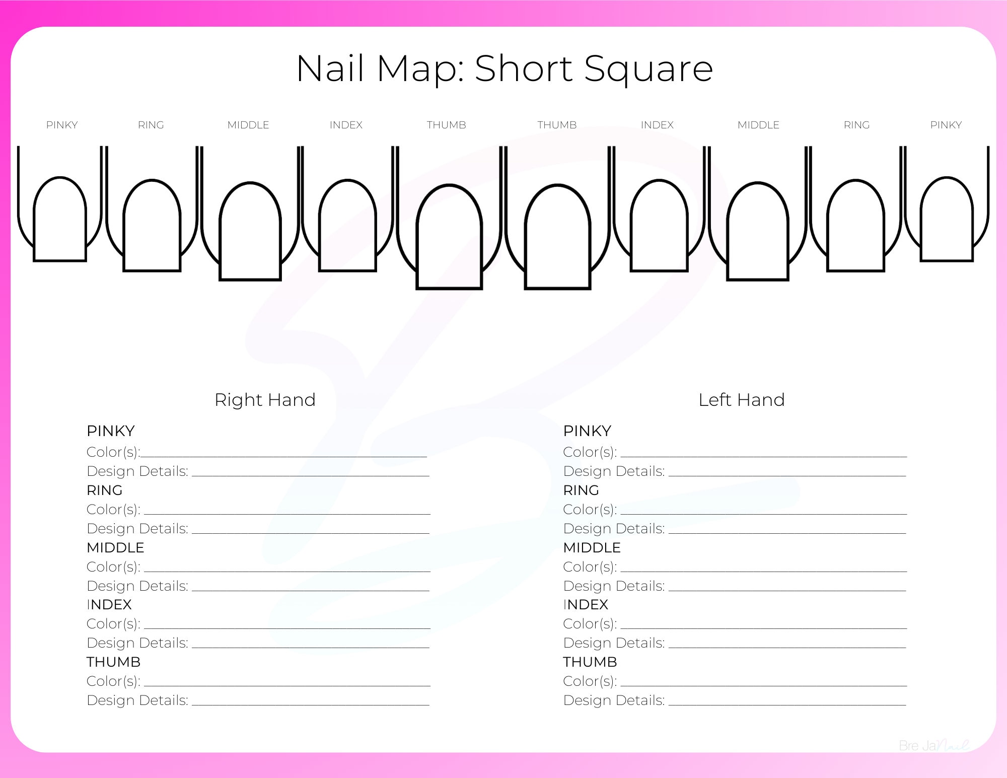 Nailing Life Nail Maps (PINK EDITION) + Print-outs! - Etsy