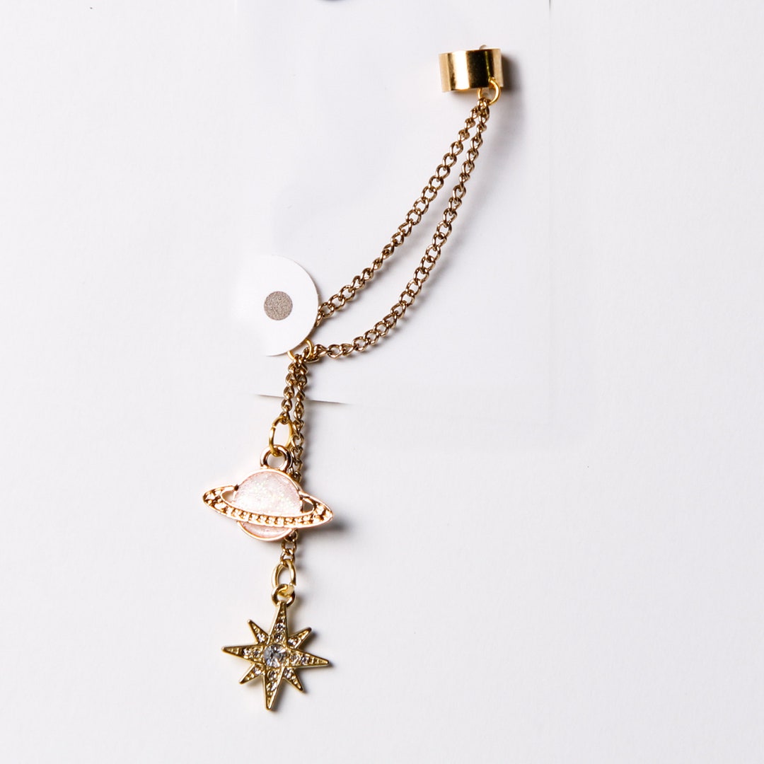 Star and Planet Ear Cuff One of a Kind - Etsy