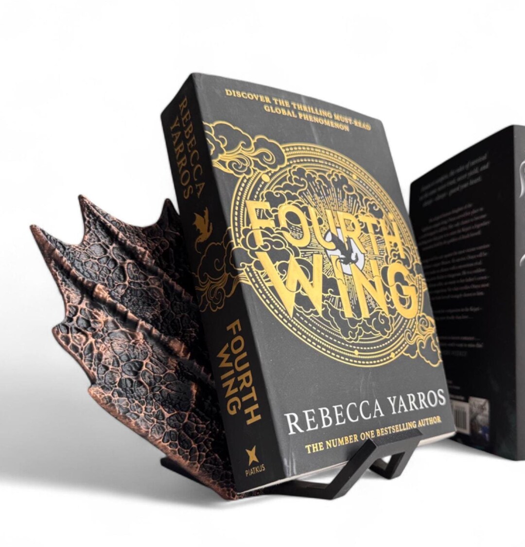 Dragon Book Display 3D Printed Fourth Wings Book Stand, Shelf Fantasy ...