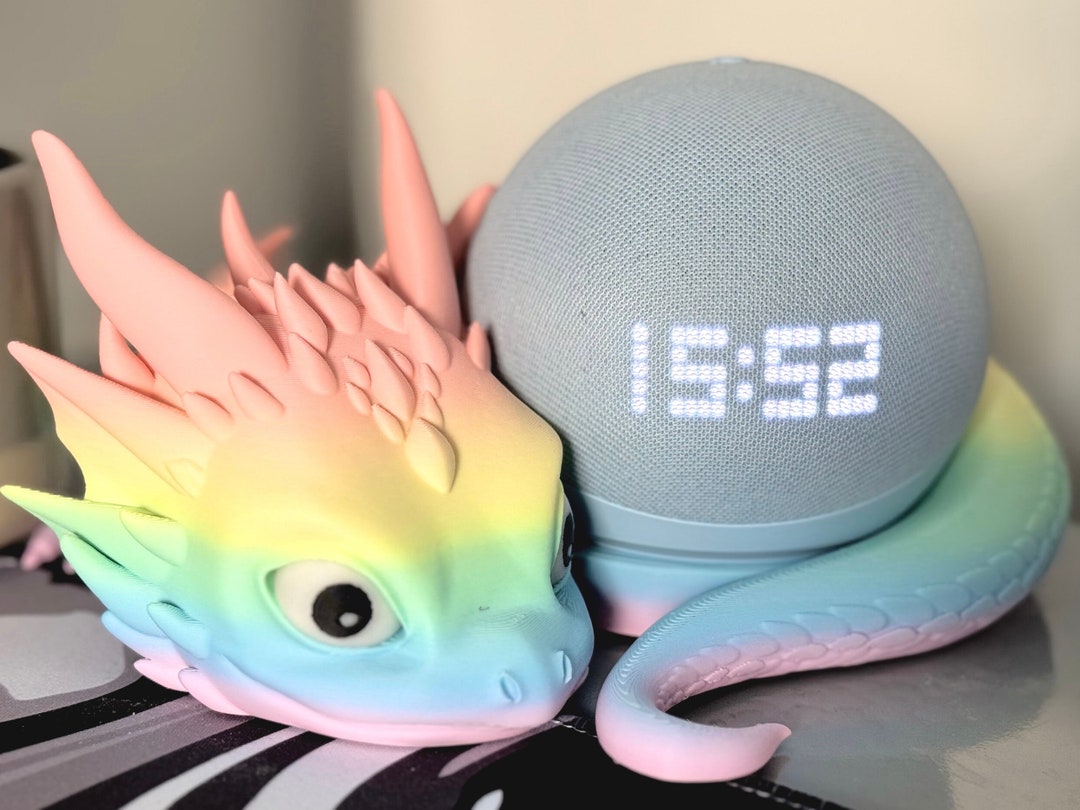 3D Printed Dragon Stand: Alexa Echo Dot 5th Gen PLA Holder - Etsy