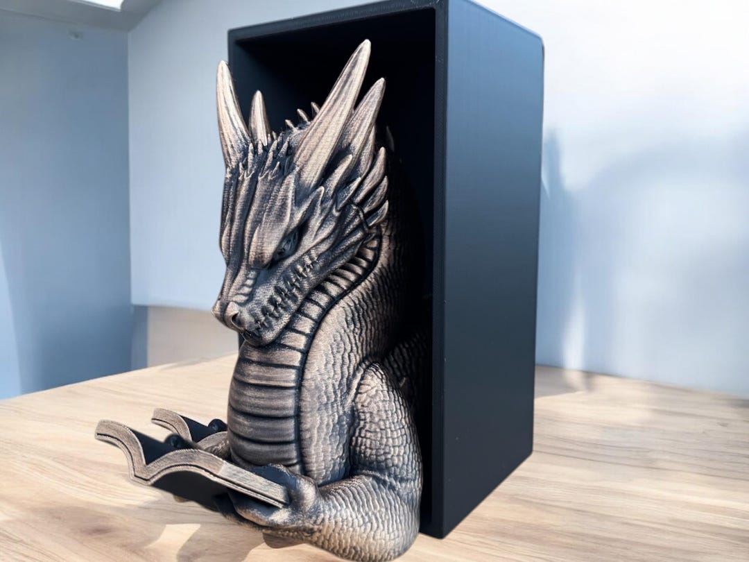 3D Printed Dragon Book Nook: Fantasy Bookshelf Decor - Etsy