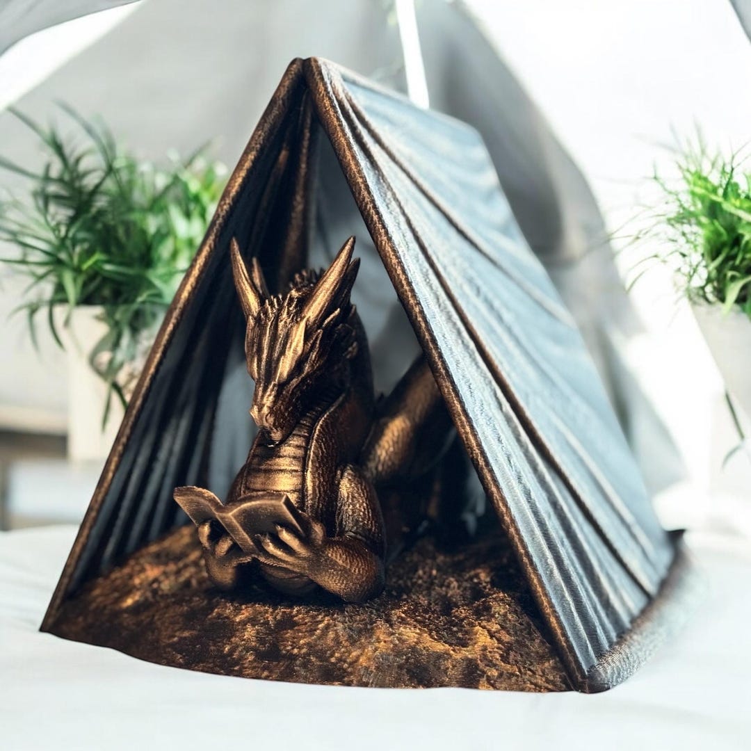 Dragon Book Display 3D Printed Fourth Wing | Book Stand, Shelf Fantasy ...