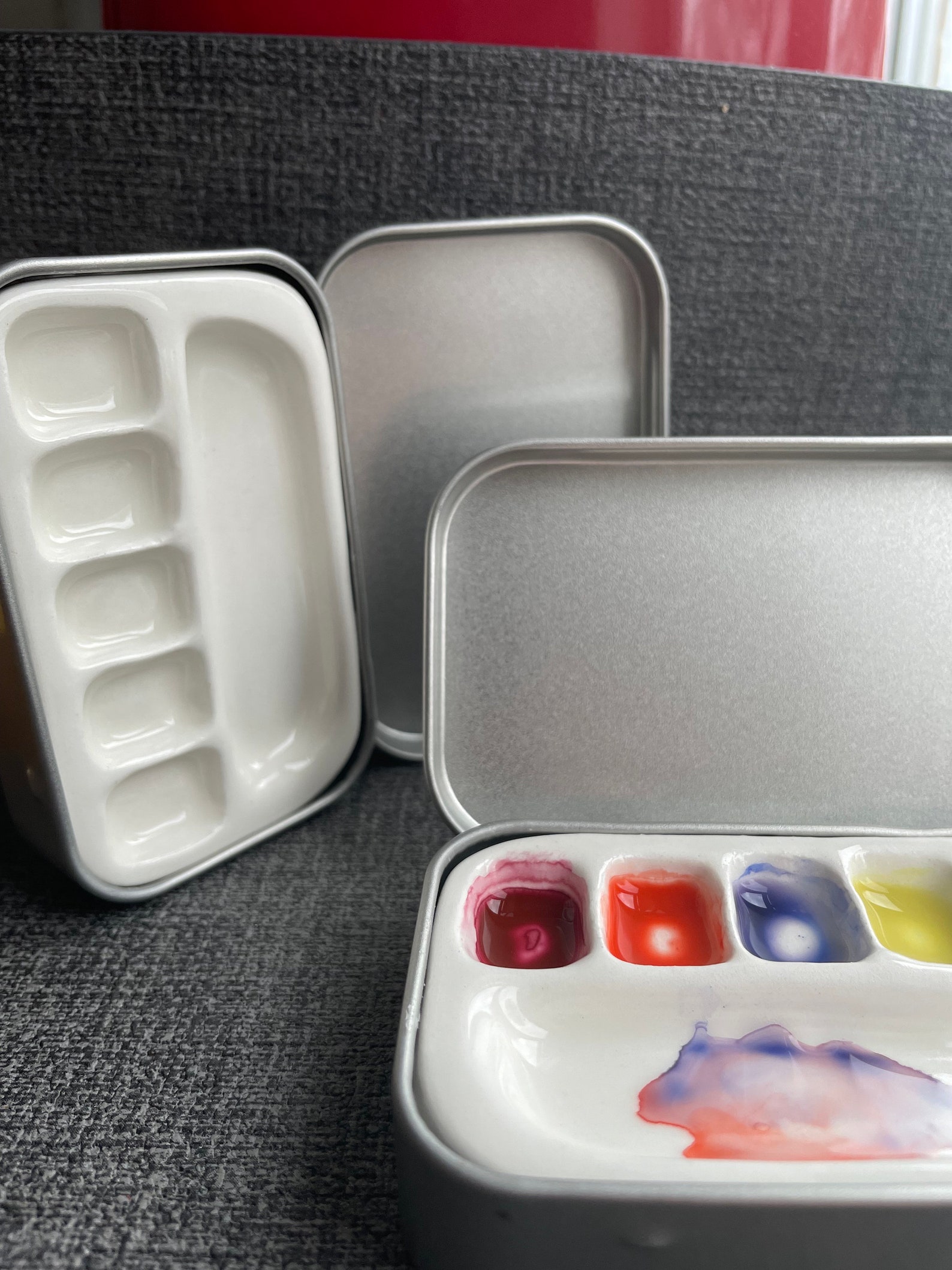 Custom Ceramic Palette With Container, Sturdy Travel Palette, Portable ...