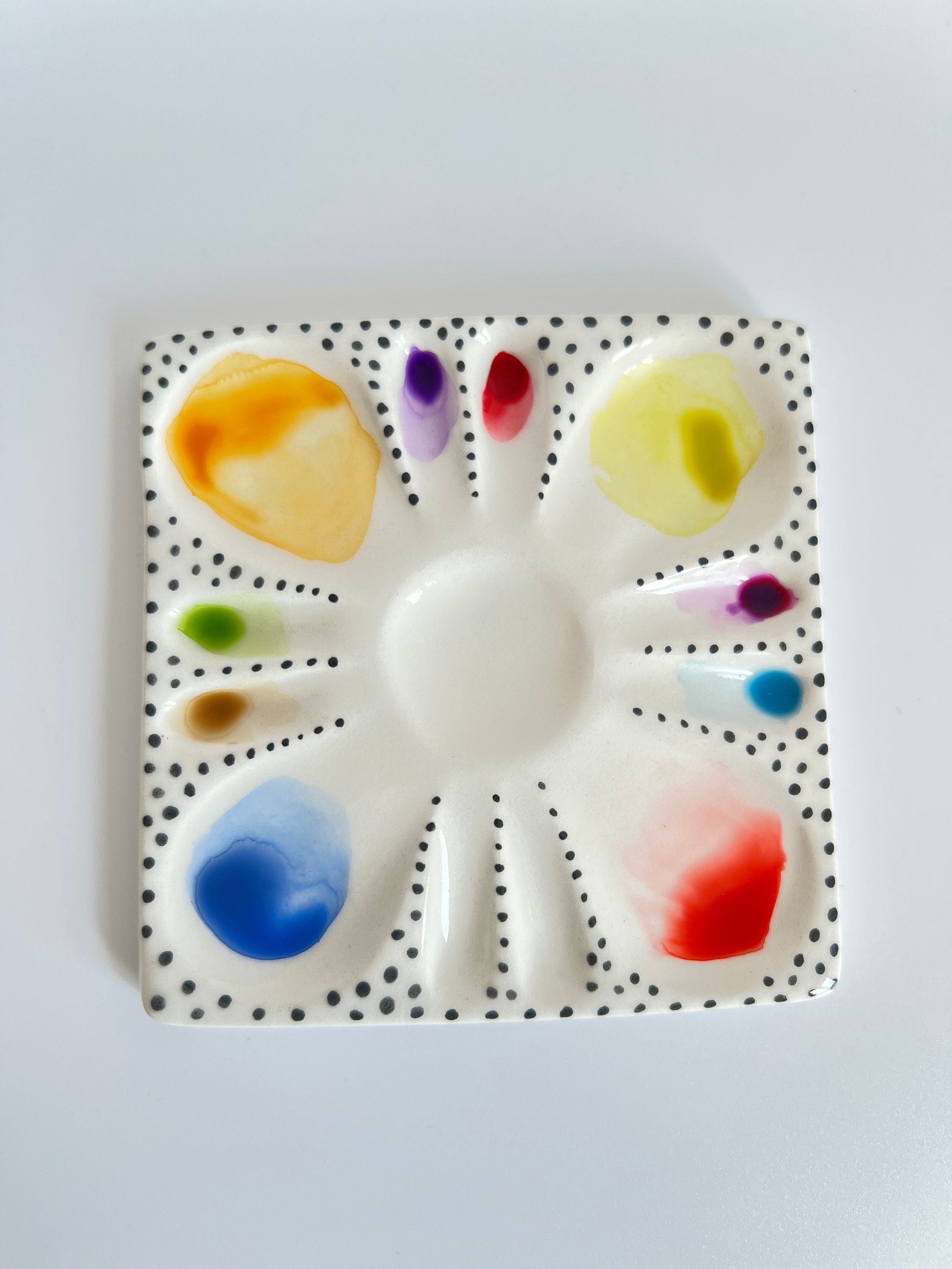 Ceramic Palette Handmade Ceramic Paint Palette Water Color - Etsy