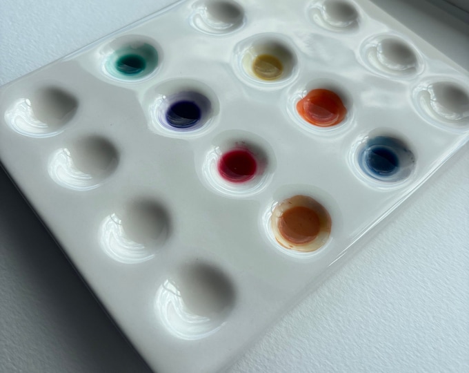Handmade Portable Ceramic Palette, Ceramic Artists Palette, Watercolor ...