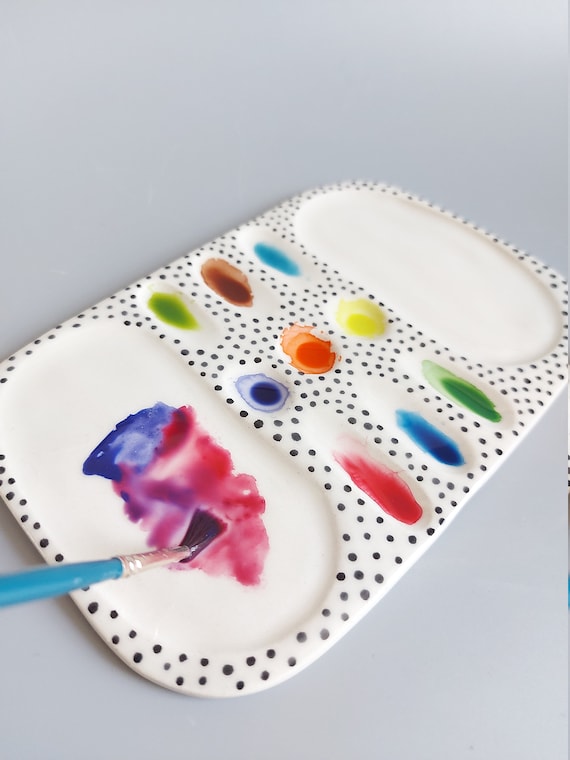 Ceramic Palette Ceramic Artists Palette Watercolor Palette - Etsy