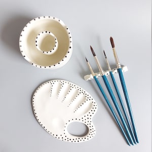 Ceramic Paint Palette Set Watercolor Palette Set Ceramic | Etsy