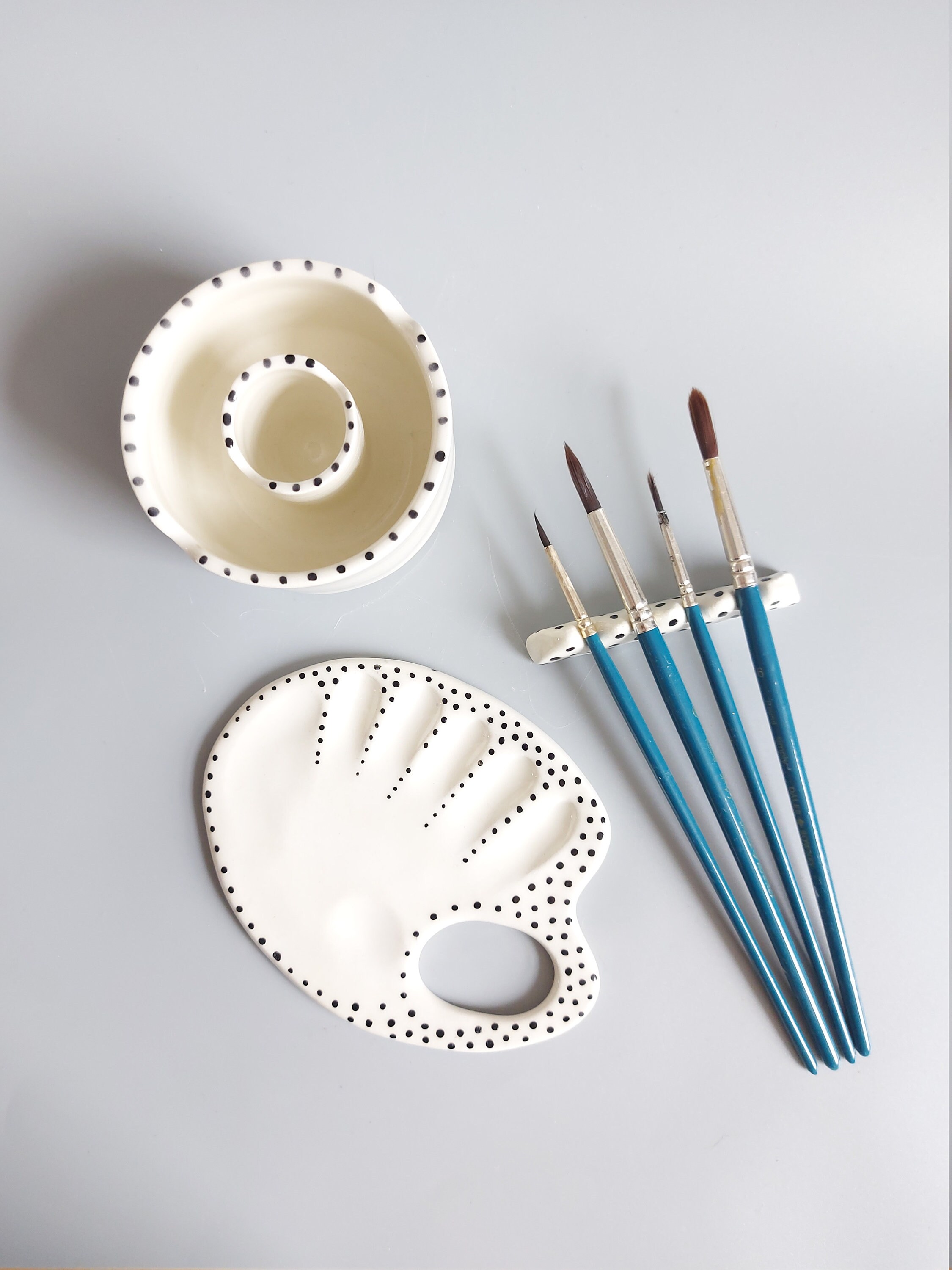 Ceramic Paint Palette Set Watercolor Palette Set Ceramic | Etsy