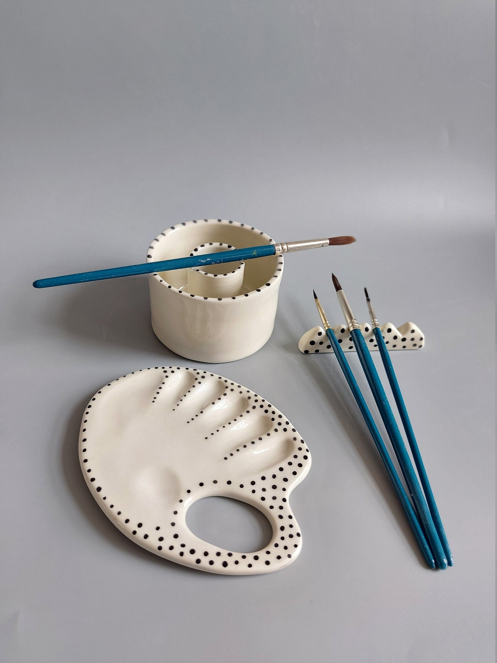 Ceramic Paint Palette Set Watercolor Palette Set Ceramic | Etsy