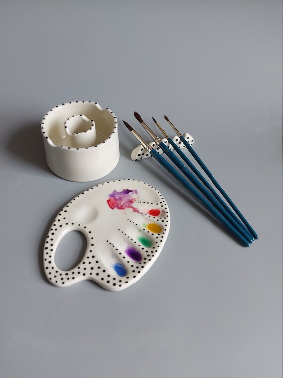 Ceramic Paint Palette Set Watercolor Palette Set Ceramic | Etsy