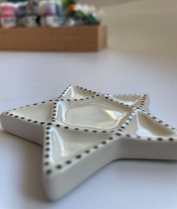 Star Ceramic Palette Pocket Ceramic Artists Palette Handmade - Etsy