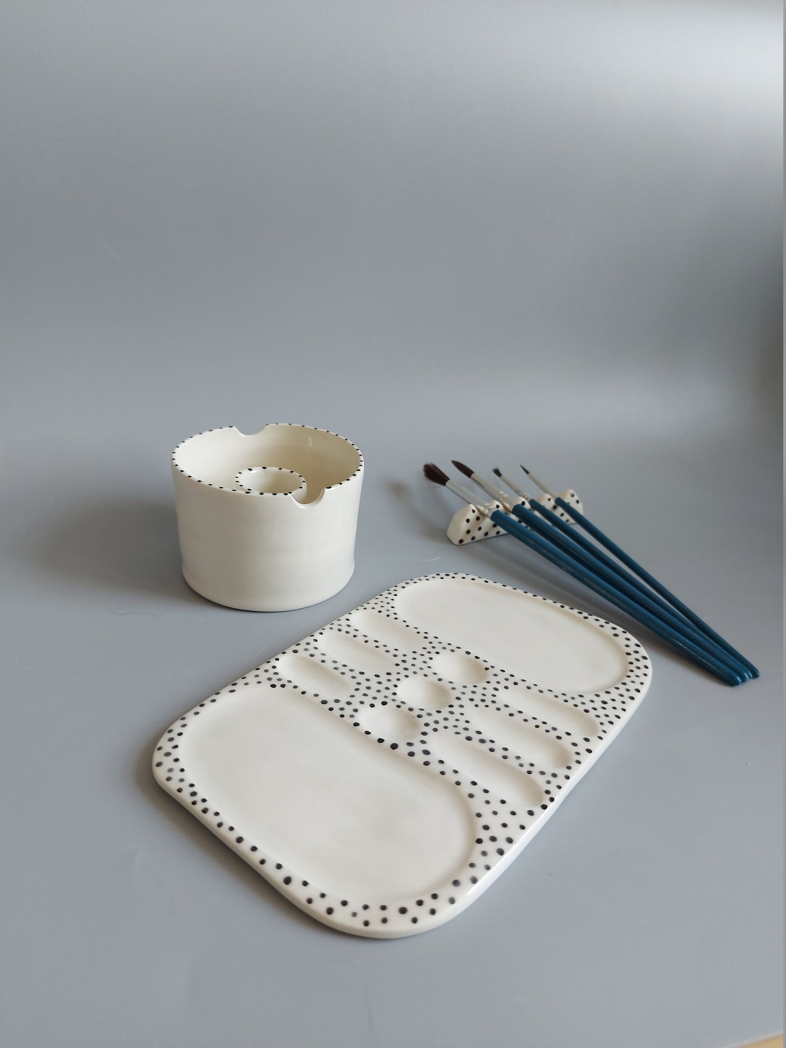 Artist Set Ceramic Paint Palette Watercolor Palette Set - Etsy