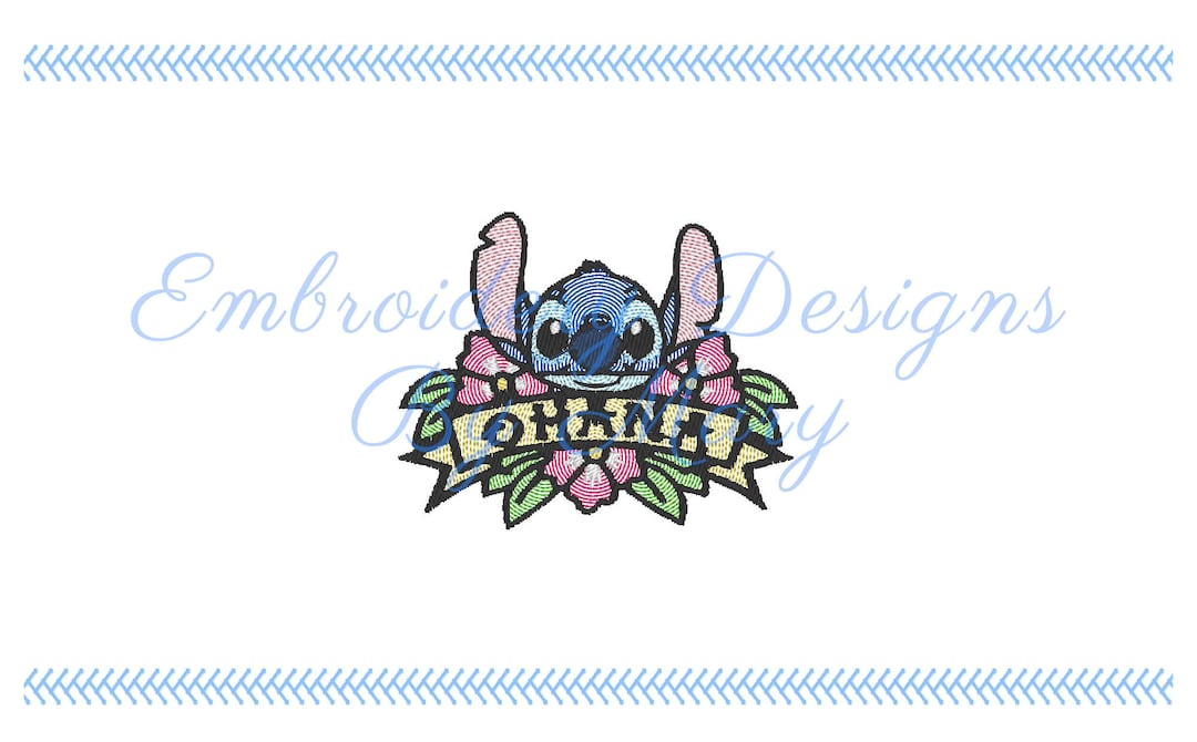 Ohana Stitch Inspired Machine Embroidery File Design Rippled - Etsy