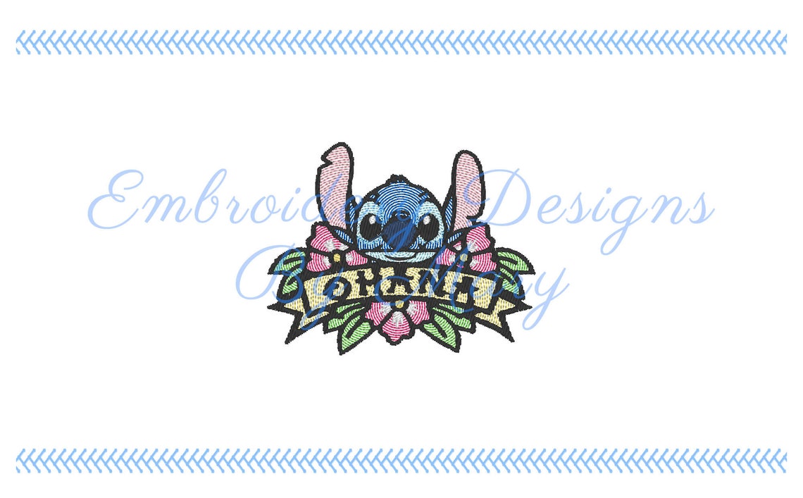 Ohana Stitch Inspired Machine Embroidery File Design Rippled - Etsy