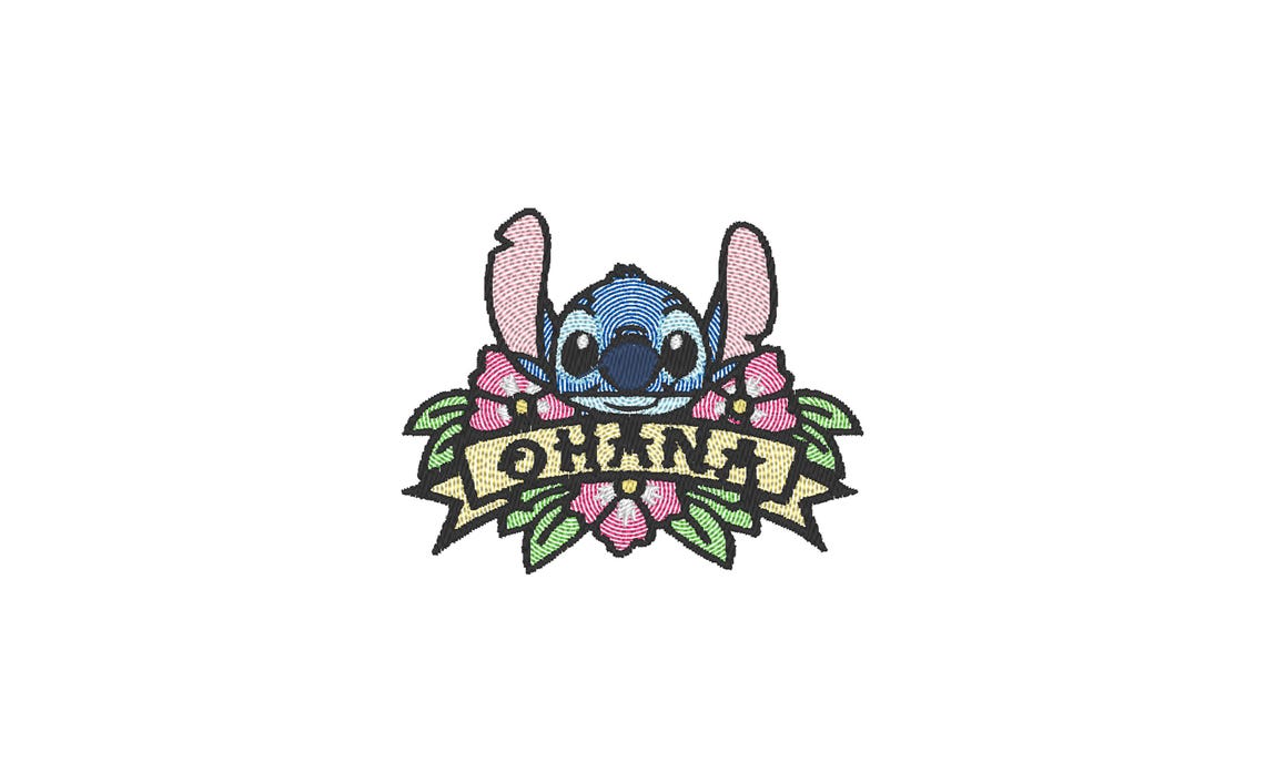Ohana Stitch Inspired Machine Embroidery File Design Rippled - Etsy