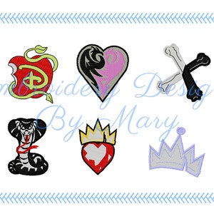 Descendants Inspired Machine Embroidery File Design - Etsy