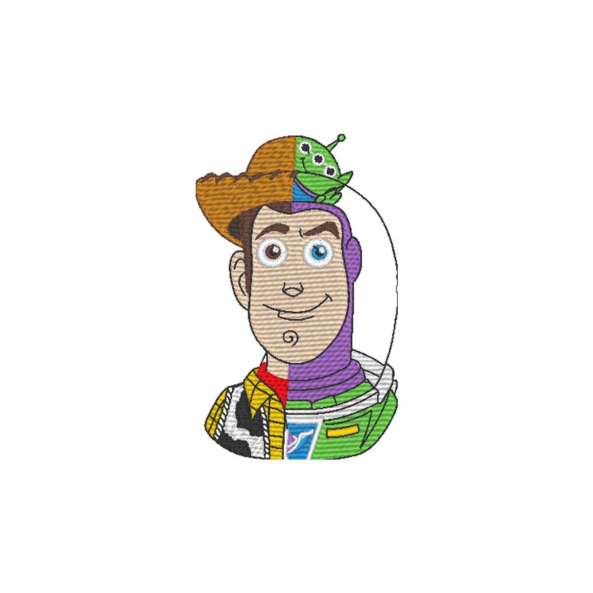 Toy Story Inspired Woody and Buzz Half Machine Embroidery File Design 3 ...