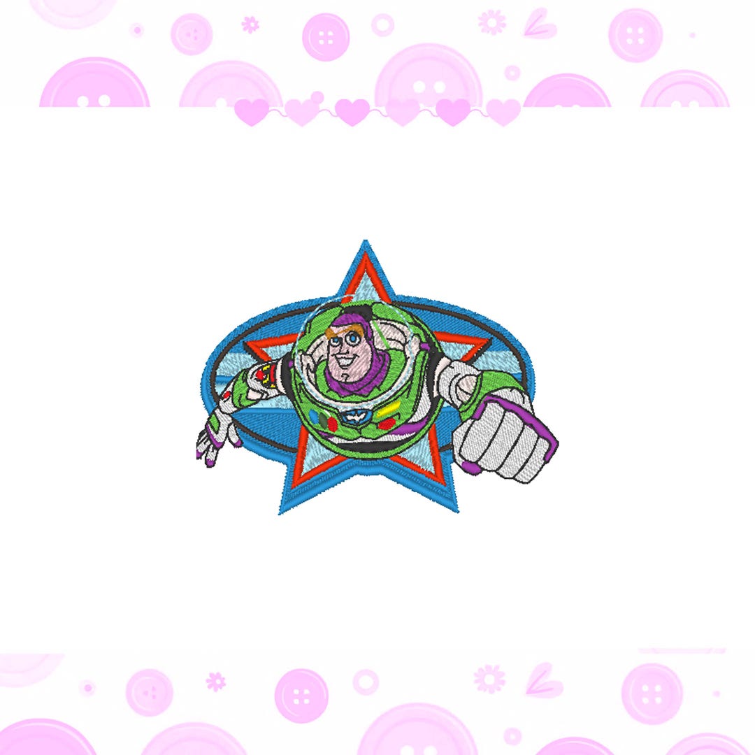 Toy Story Buzz Star Inspired Machine Embroidery File Design - 4x4 - Etsy