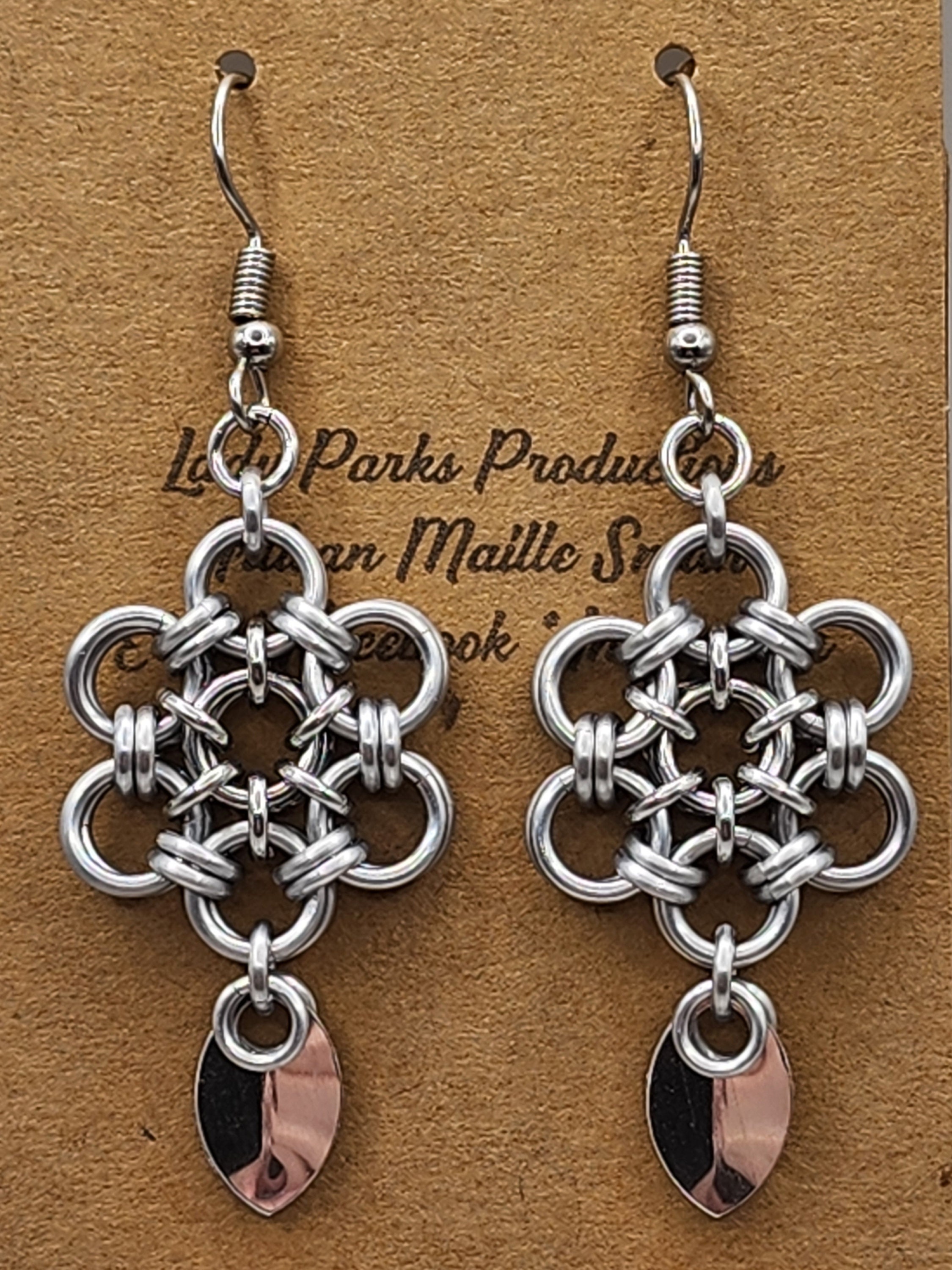 Floral Chain Maille Earrings - Etsy