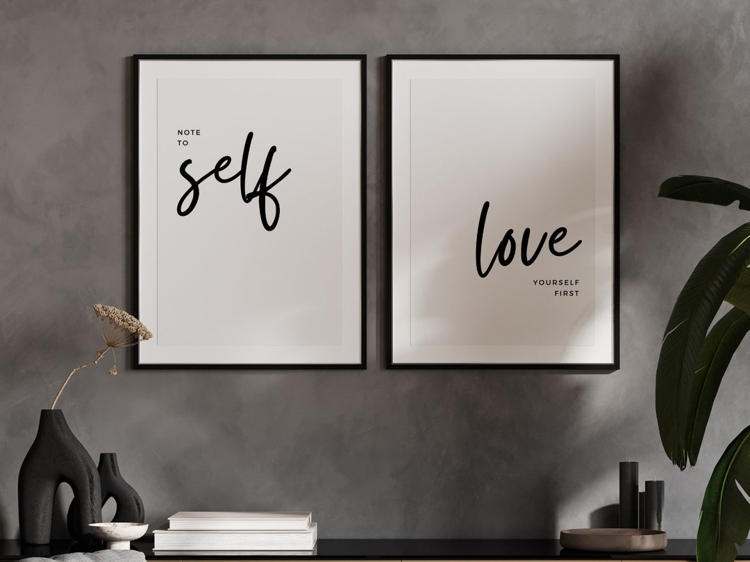 Set of 2 Self Love Wall Art Print | Self Love Printable Art | Self Love ...