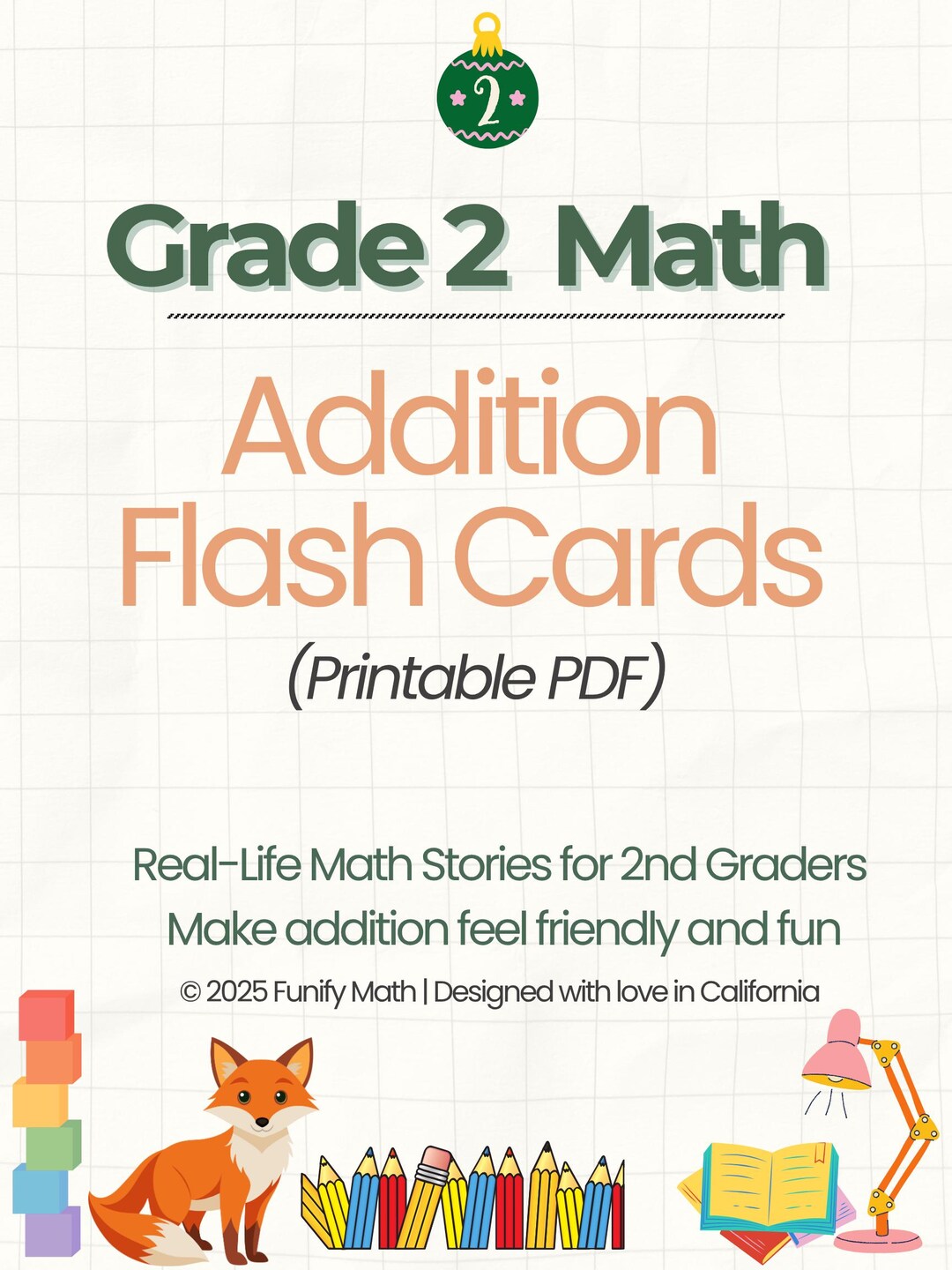 Grade 2 Addition Flash Cards: Real-life Math Stories (printable PDF) - Etsy