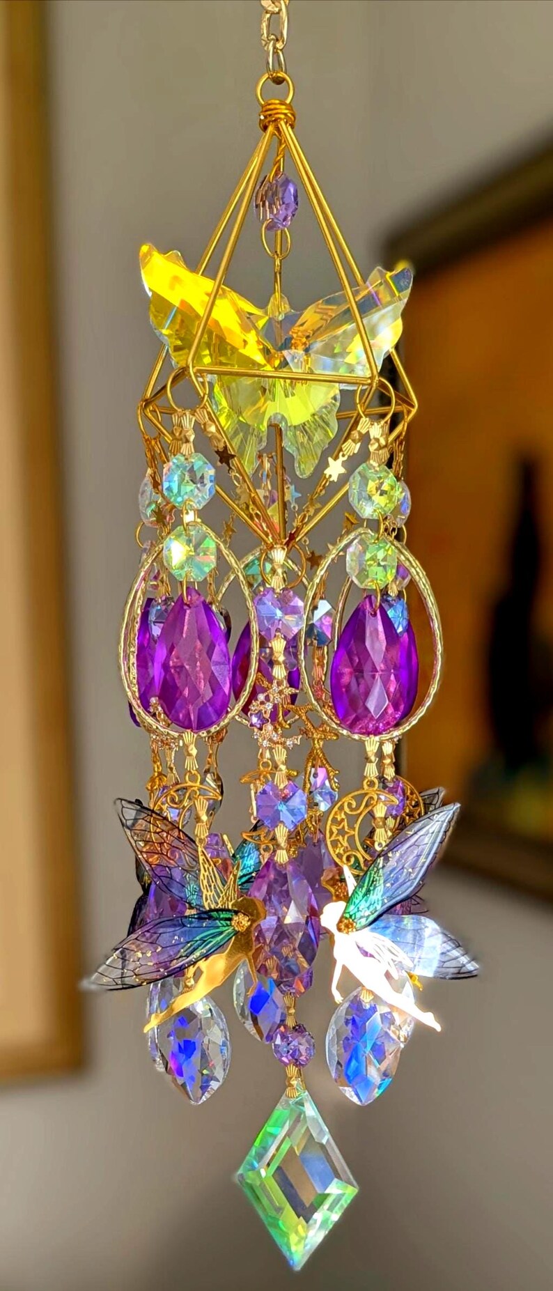 Fairies & Butterfly Crystal Suncatcher - Etsy